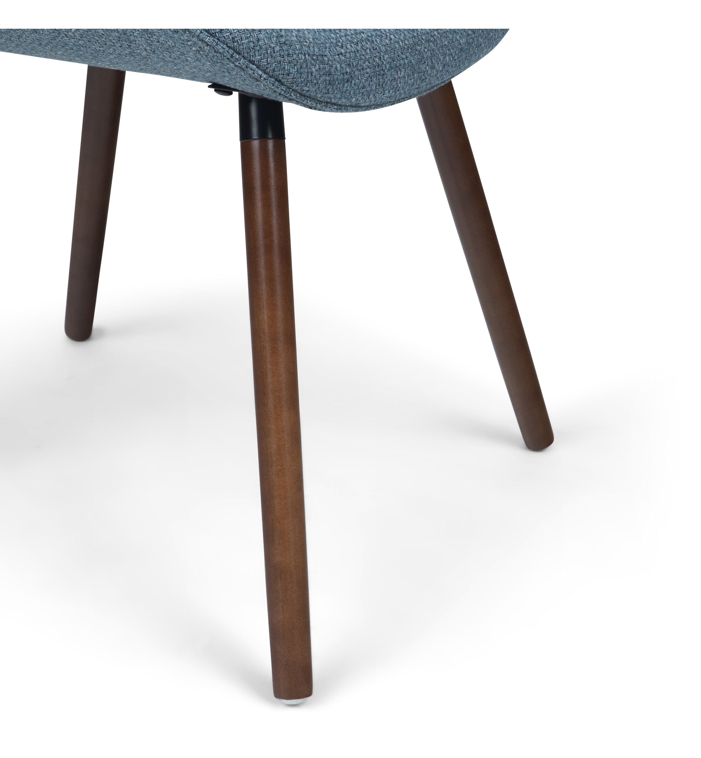 Malden Mid Century Modern Bentwood Dining Chair In Denim Blue Woven ...