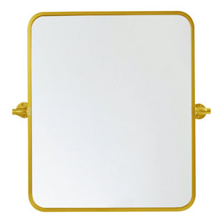 Soft Corner Pivot Mirror 20X24", Gold - Transitional - Mirrors - by ...
