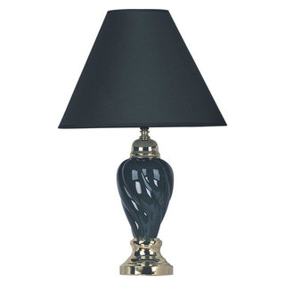 22" Ceramic Table Lamp, Black - Traditional - Desk Lamps - by Bison ...