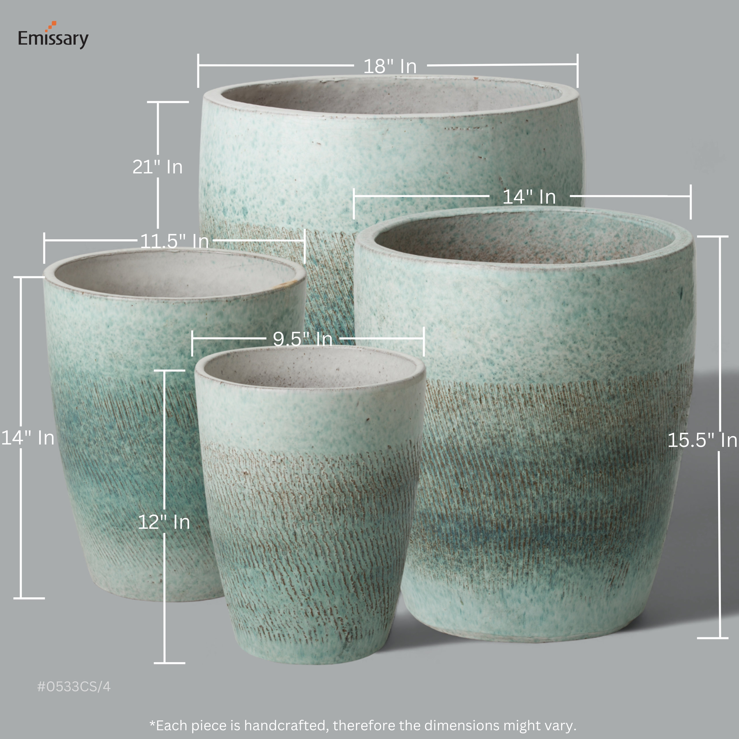 Bullet Planter Coastal Splash - Farmhouse - Outdoor Pots And Planters ...