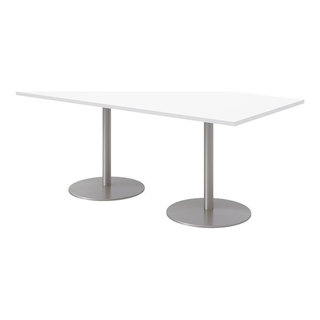36 x 72" Table - Designer White Top - Silver Base - Contemporary ...