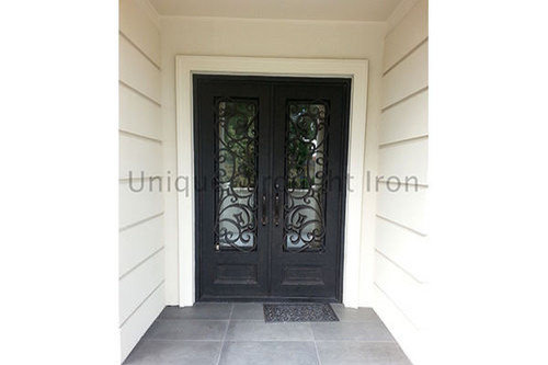Front entry 38" wide single door v. double door? Full wrought iron ...