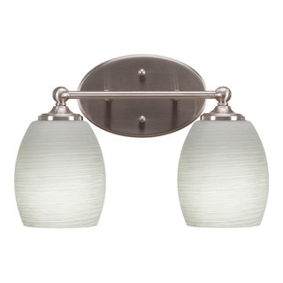 Capri 2-Light Bath Bar, Brushed Nickel/White Linen - Transitional ...