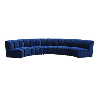 Infinity Channel Tufted Velvet Modular Chair, 5 Piece - Contemporary ...