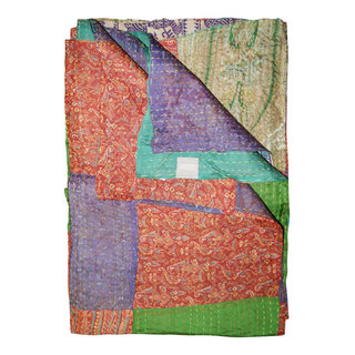 HomeRoots 50" x 70" Silk Multicolor Throws - Contemporary - Throws - by ...