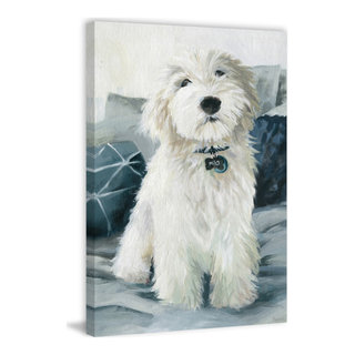 "White Furry Friend" Painting Print on Wrapped Canvas, 24"x36 ...