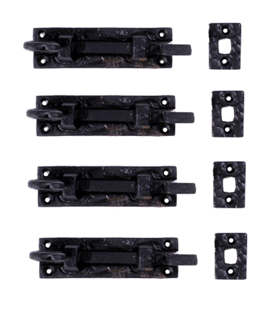 Offset Slide Bolt Wrought Iron Antique Vintage 5" Pack of 4 Renovators ...