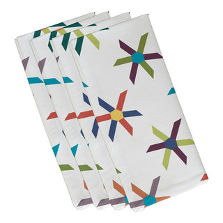 Pinwheel Pop, Geometric Print Napkin, Set of 4 - Contemporary - Napkins ...