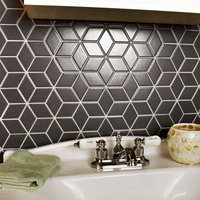 Metro Rhombus Mosaic Floor and Wall Tile, Matte Grey, Sample ...
