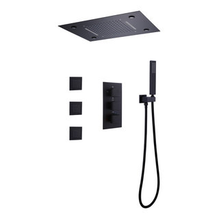 LED Thermostatic Complete Shower System with Body Sprays - Contemporary ...