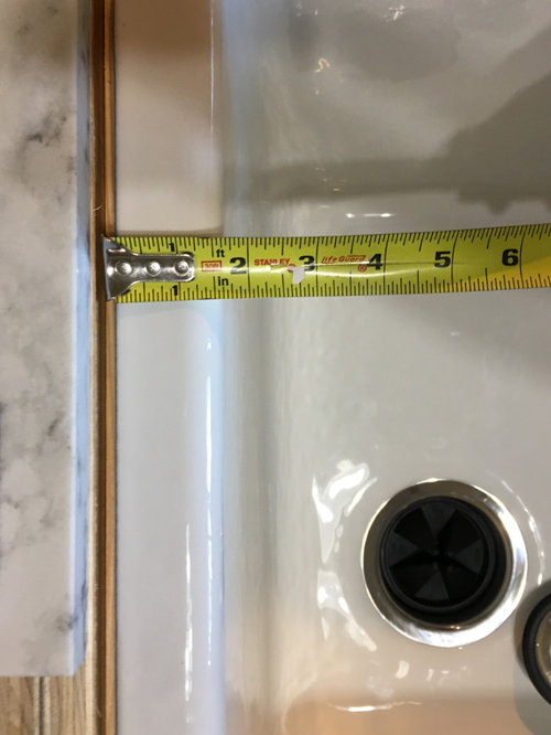 How large of a positive reveal can I get in this sink?