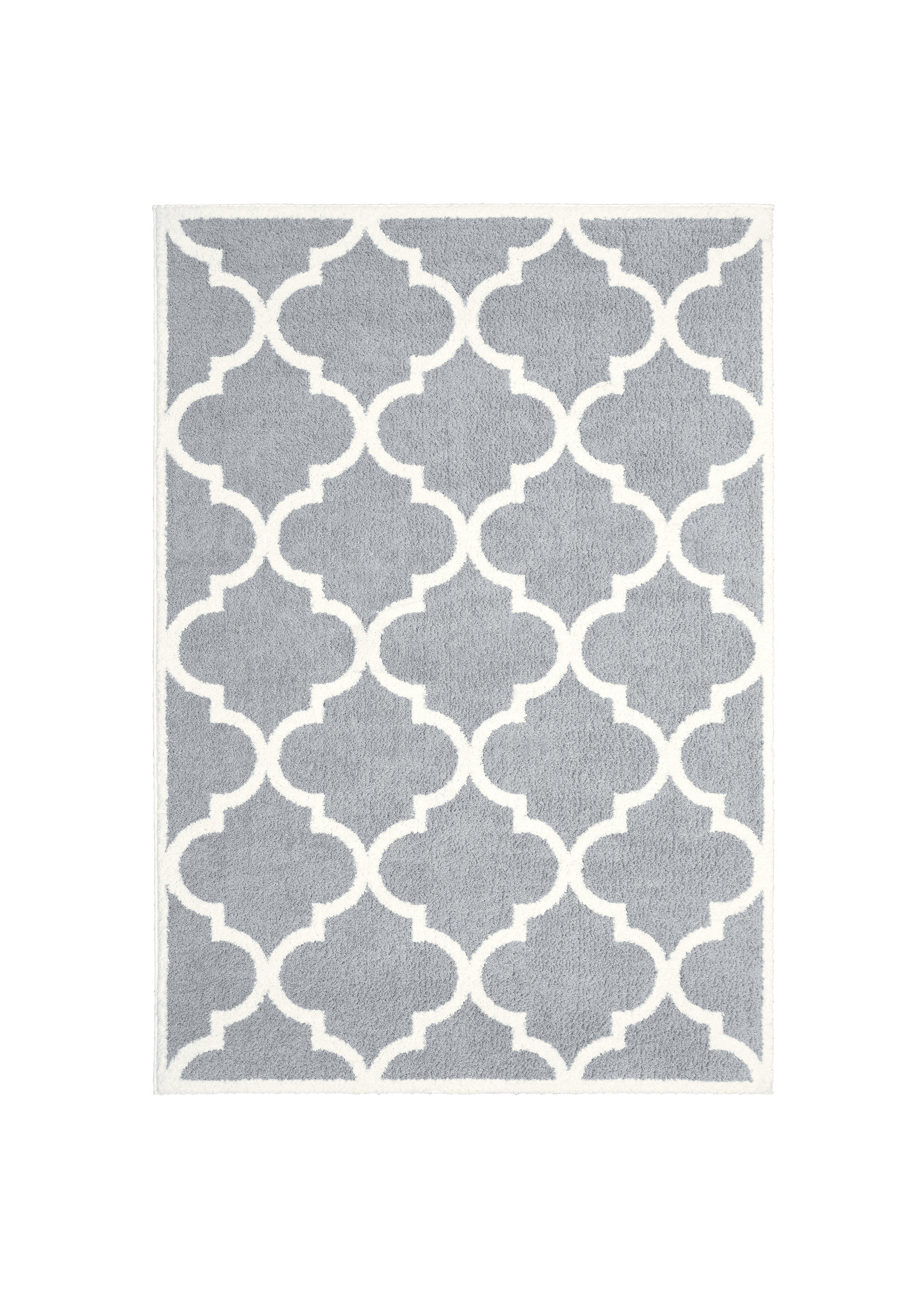 Viviana Scallop Lattice Grey/ Ivory Area Rug, 6'7"x9'6" - Mediterranean ...
