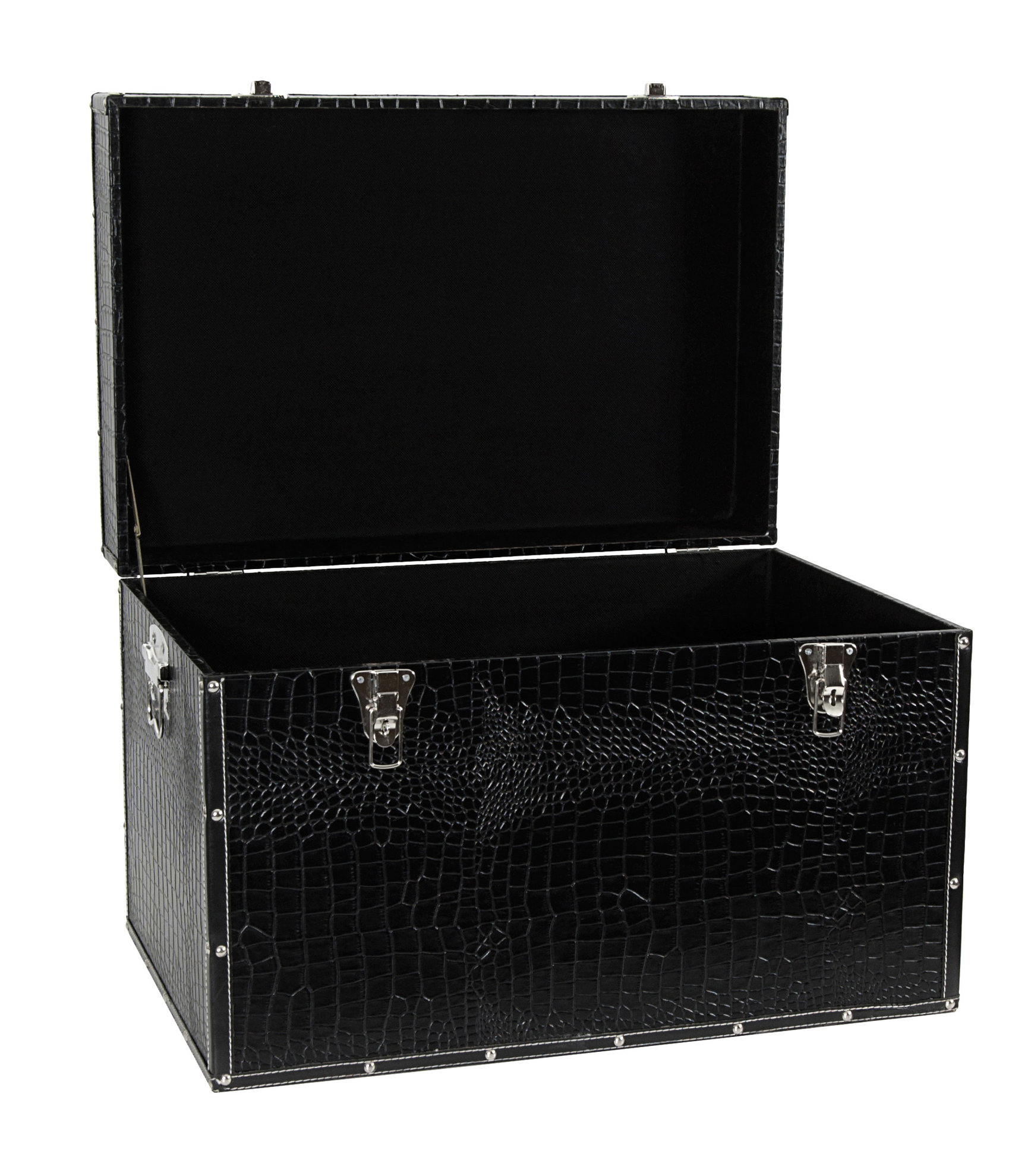 Faux Leather Black Trunk - Contemporary - Decorative Trunks - by ...