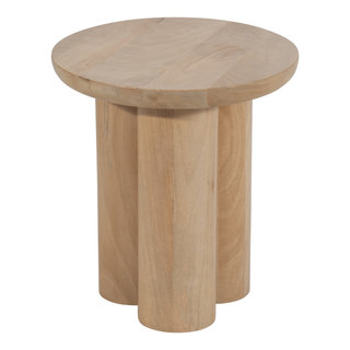 Wood, 18" Scandinavian Farmhouse Side Table, Nat, 16x16x18 inches ...