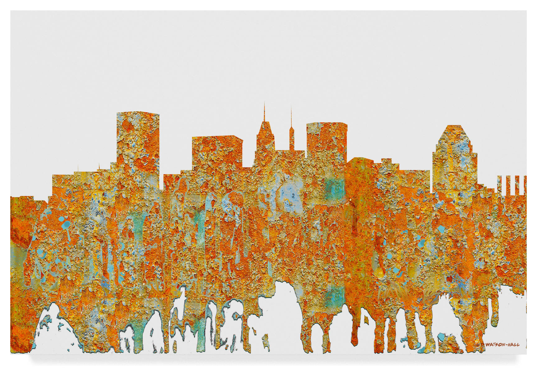 "Baltimore Maryland Skyline Rust" by Marlene Watson, Canvas Art, 22"x32 ...
