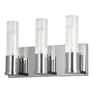 Tube 3-Light Vanity, Polished Chrome - Transitional - Bathroom Vanity ...