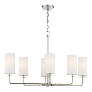 Powell 6-Light Linear Chandelier, Polished Nickel - Transitional ...