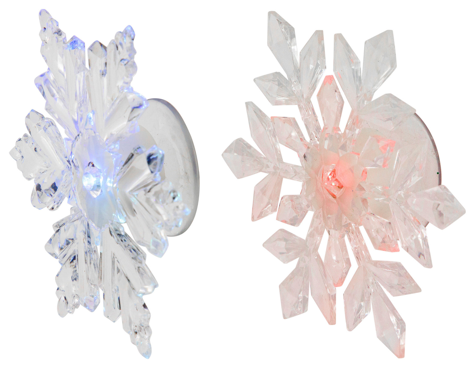 Set of 2 LED Lighted Snowflake Christmas Window Decorations, 5.5-Inch ...