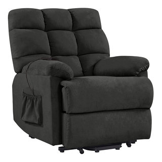 Microfiber Power Recliner with Tufted Back, Ergonomic Support & Remote ...