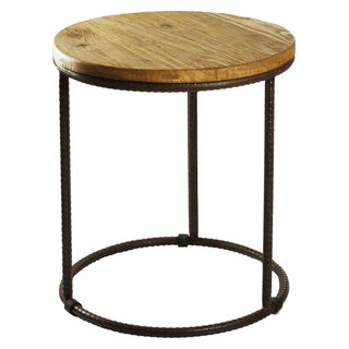Rustique Round End Table - Industrial - Side Tables And End Tables - by ...