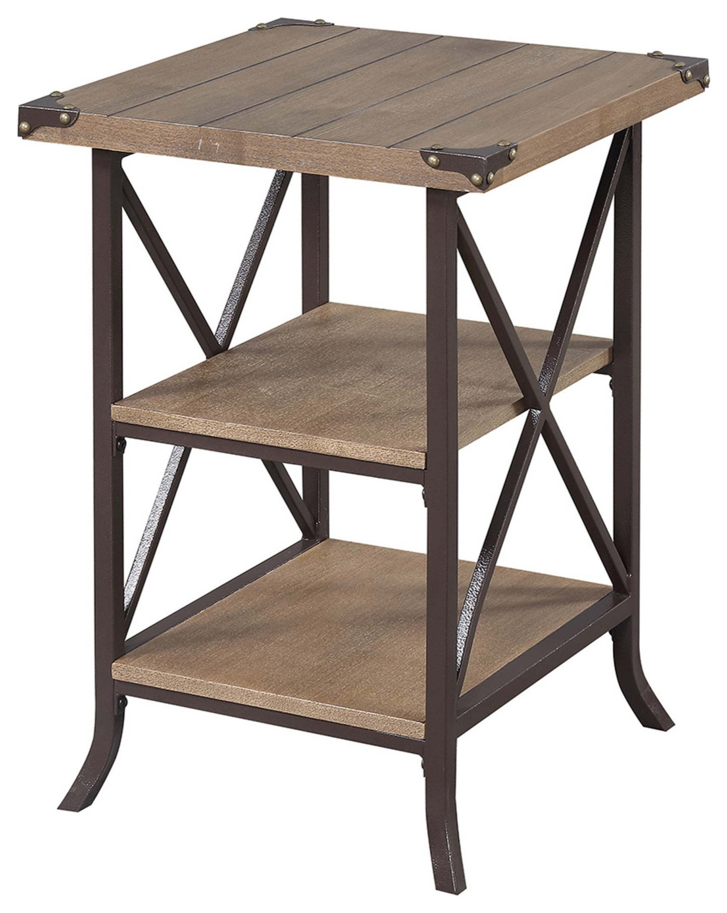 Brookline End Table With Shelves - Industrial - Side Tables And End ...