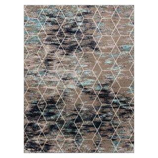 Rug Unique Loom Trellis Frieze Multi/Beige Rectangular 10' 0 x 13' 0 ...