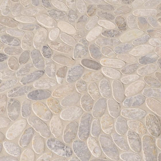 Sliced Pebble Ash Marble Pebble - Beach Style - Mosaic Tile - by ...