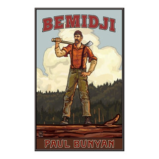 by Artist Paul A. Lanquist Bemidji Paul Bunyan Art Print, 24"x36 ...