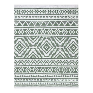 Bohemian Geometric Area Rug with Tribal Pattern, Transitional Style, 9 ...