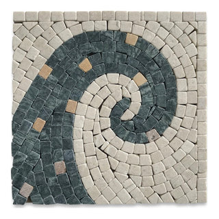 Marble Mosaic Border Listello Wave Sea 5.9x5.9 Corner Tile Polished, 1 ...