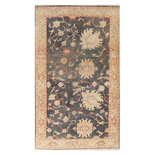 Turkish Vegetable Dye All-Over Handmade French Toile Rug Oriental, Gray ...