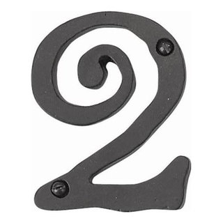 Black Scroll House Number - Contemporary - House Numbers - by Buildcom ...