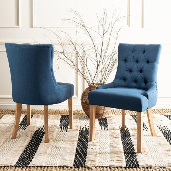 Lerman 19'' Tufted Side Chairs set of 2 Steel Blue / White Wash ...