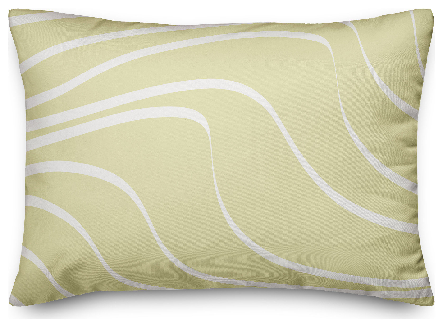 Wavy Lines On Yellow 20x14 Spun Poly Pillow, 20x14 - Contemporary ...