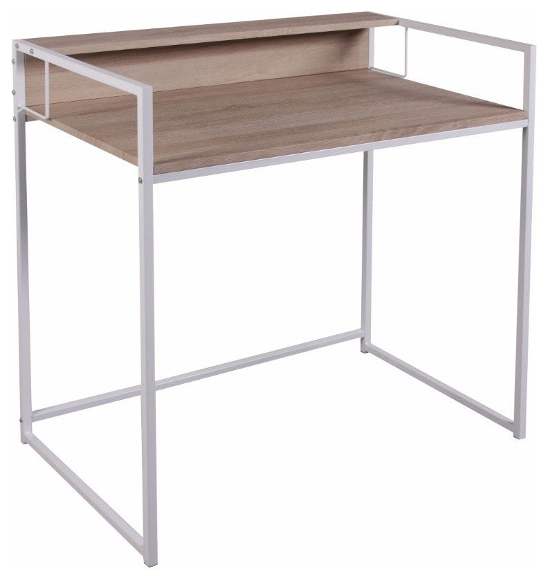 Simple Looking Desk, Brown & White - Contemporary - Desks And Hutches ...