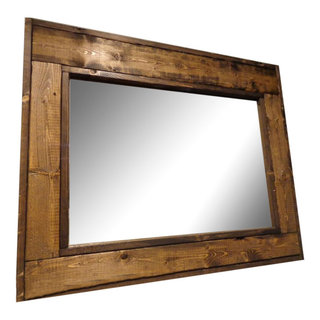 Herringbone Stained Vanity Mirror, 30"x42" - Rustic - Wall Mirrors - by ...