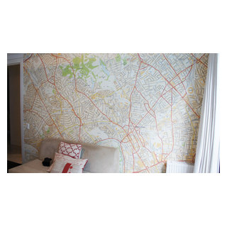 Custom Postcode map wallpaper - Contemporary - Other - by Wallpapered ...