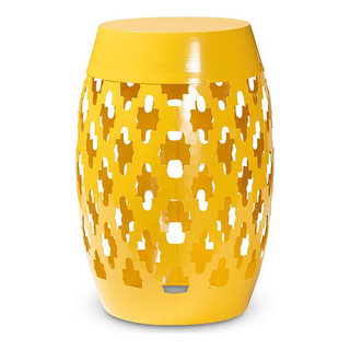 Branson Modern and Contemporary Yellow Finished Metal Outdoor Side ...