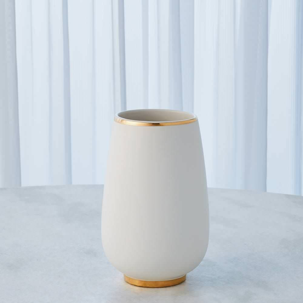 Gold Rim Bulb Small White Vase - Contemporary - Vases - by Lighting ...
