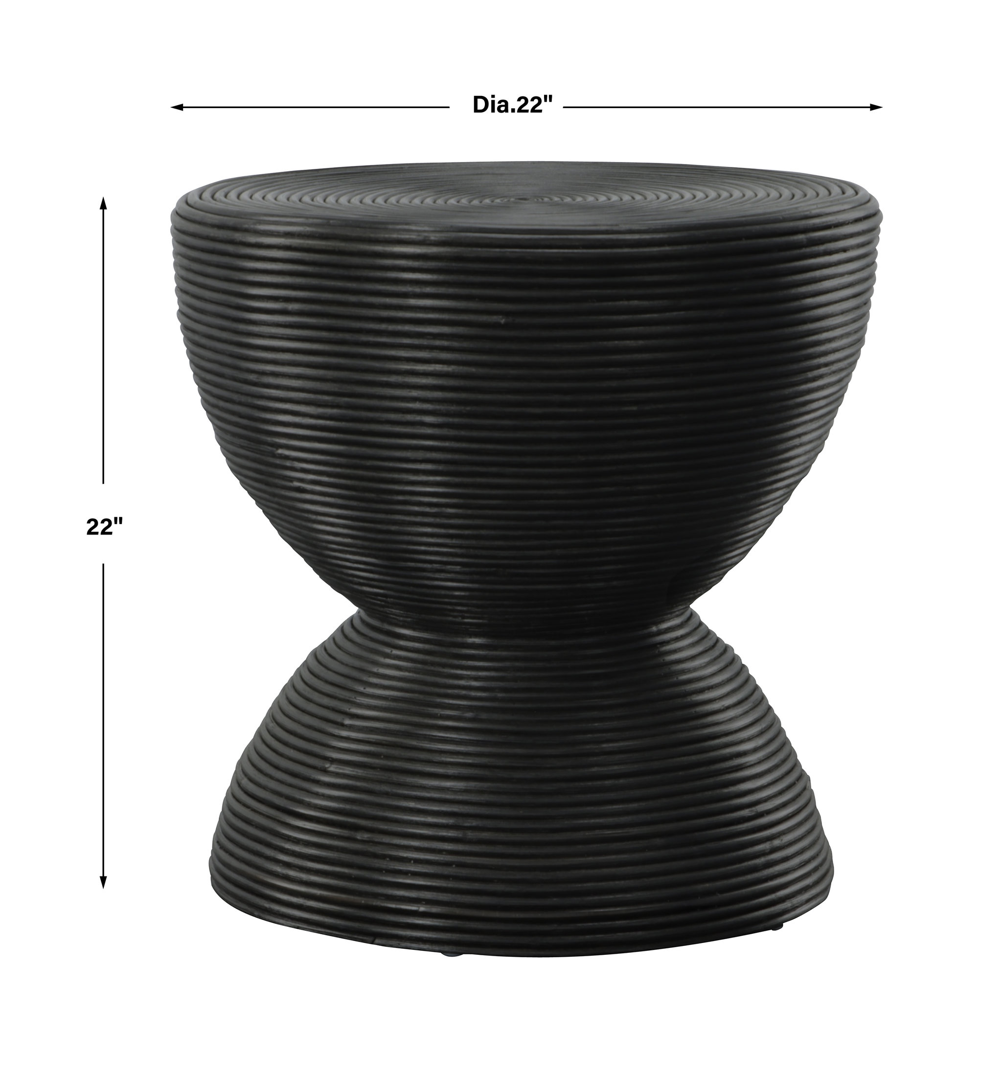 Bongo Black Rattan Side Table - Tropical - Side Tables And End Tables ...