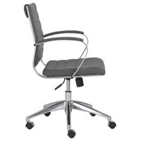 Axel Low Back Office Chair, Gray With Aluminum Base - Contemporary ...
