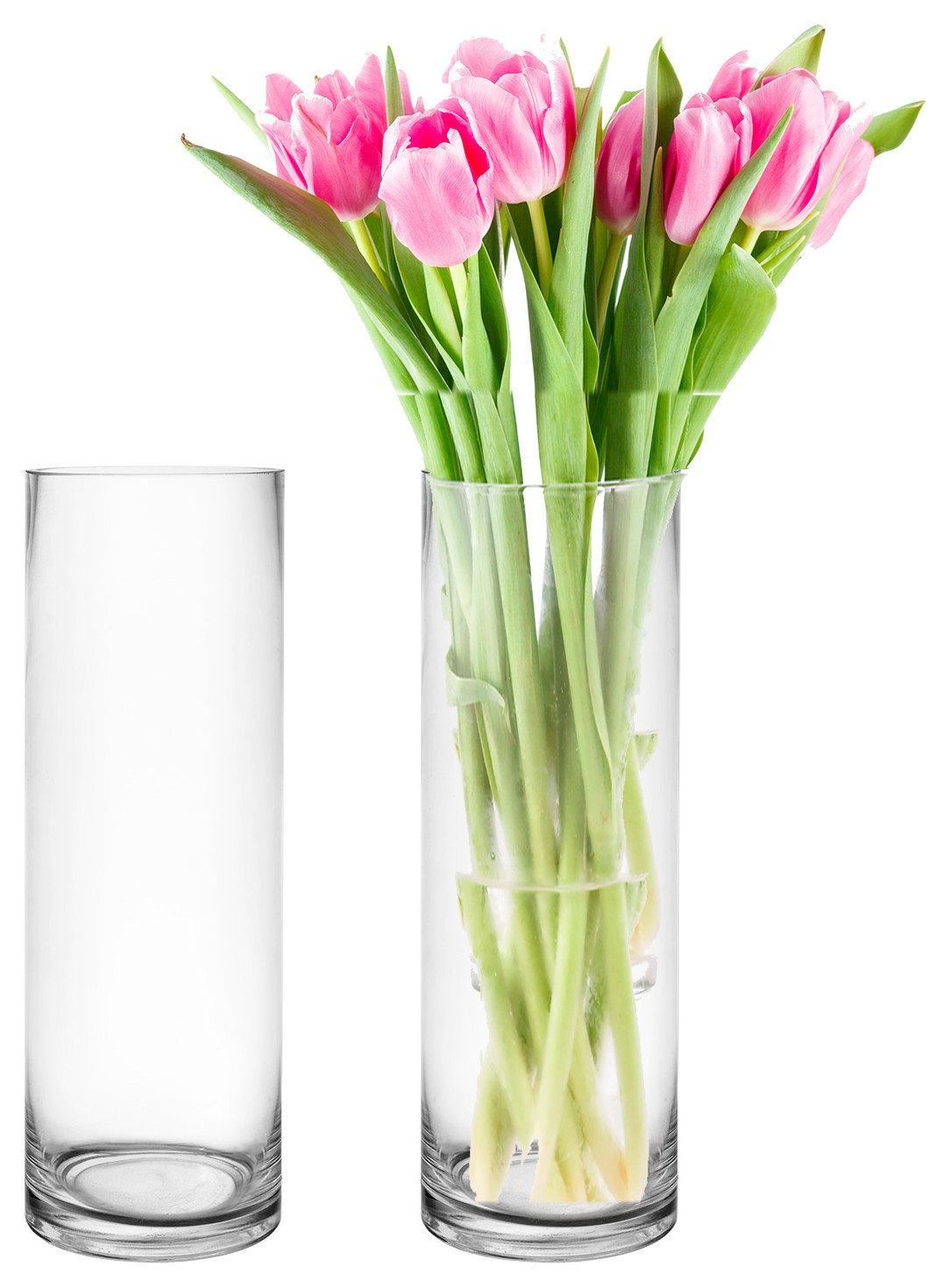 Glass Cylinder Vases in 4 inches Diameter for Wedding and Parties ...