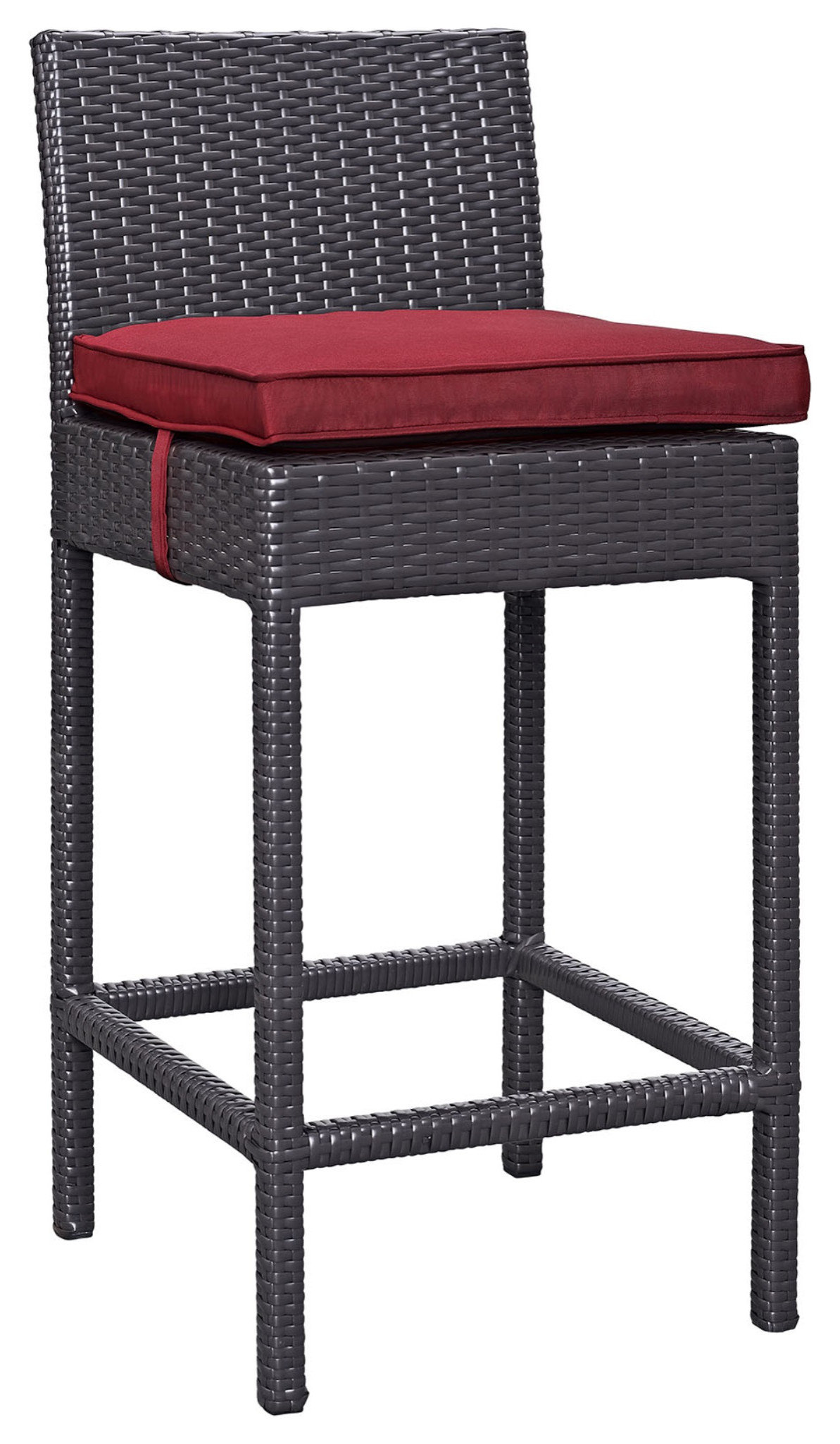 Convene Outdoor Bar Stool - Synthetic Rattan Aluminum Frame All-Weather ...
