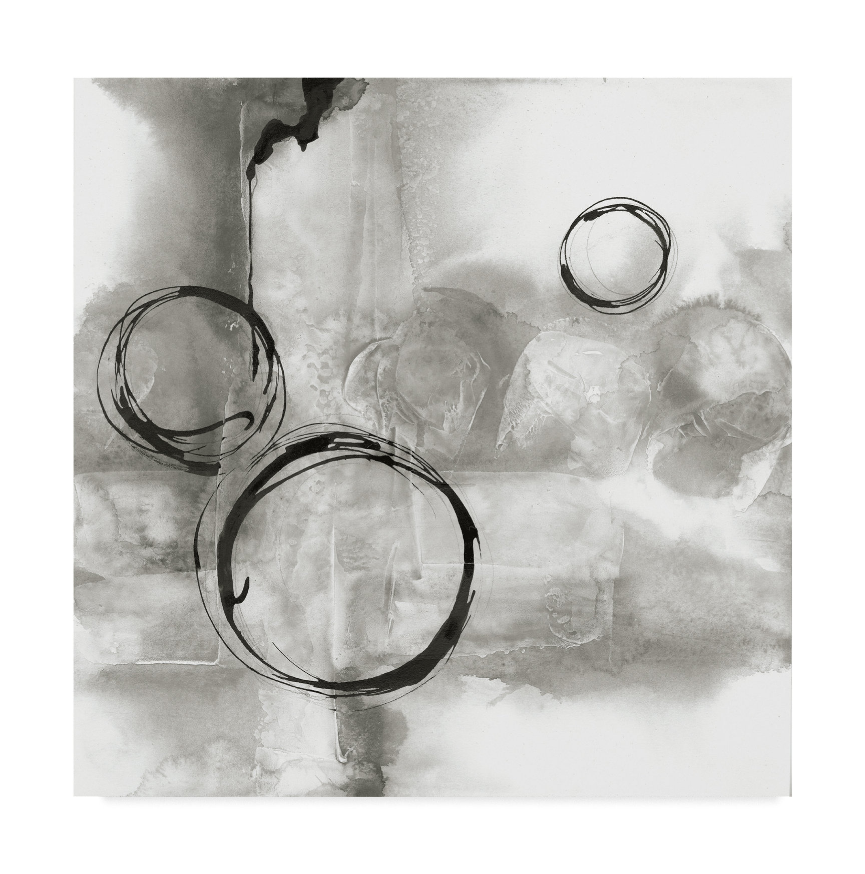 Chris Paschke 'Full Circle I Gray' Canvas Art, 14"x14" - Contemporary ...