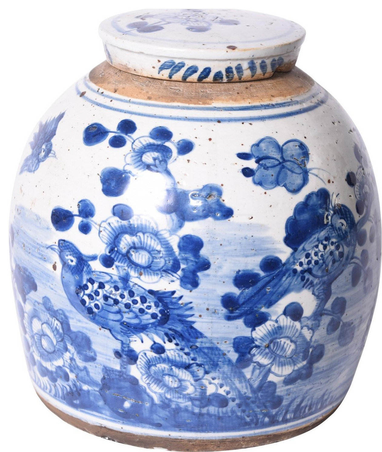 Small Vintage Ming Jar with Bird Motif, Small - Asian - Decorative Jars ...