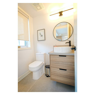 Japandi Minimalist Kitchen and Powder Room - Scandinavian - Powder Room ...