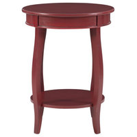 Red Round Table with Shelf - Contemporary - Coffee Tables - by Bison ...