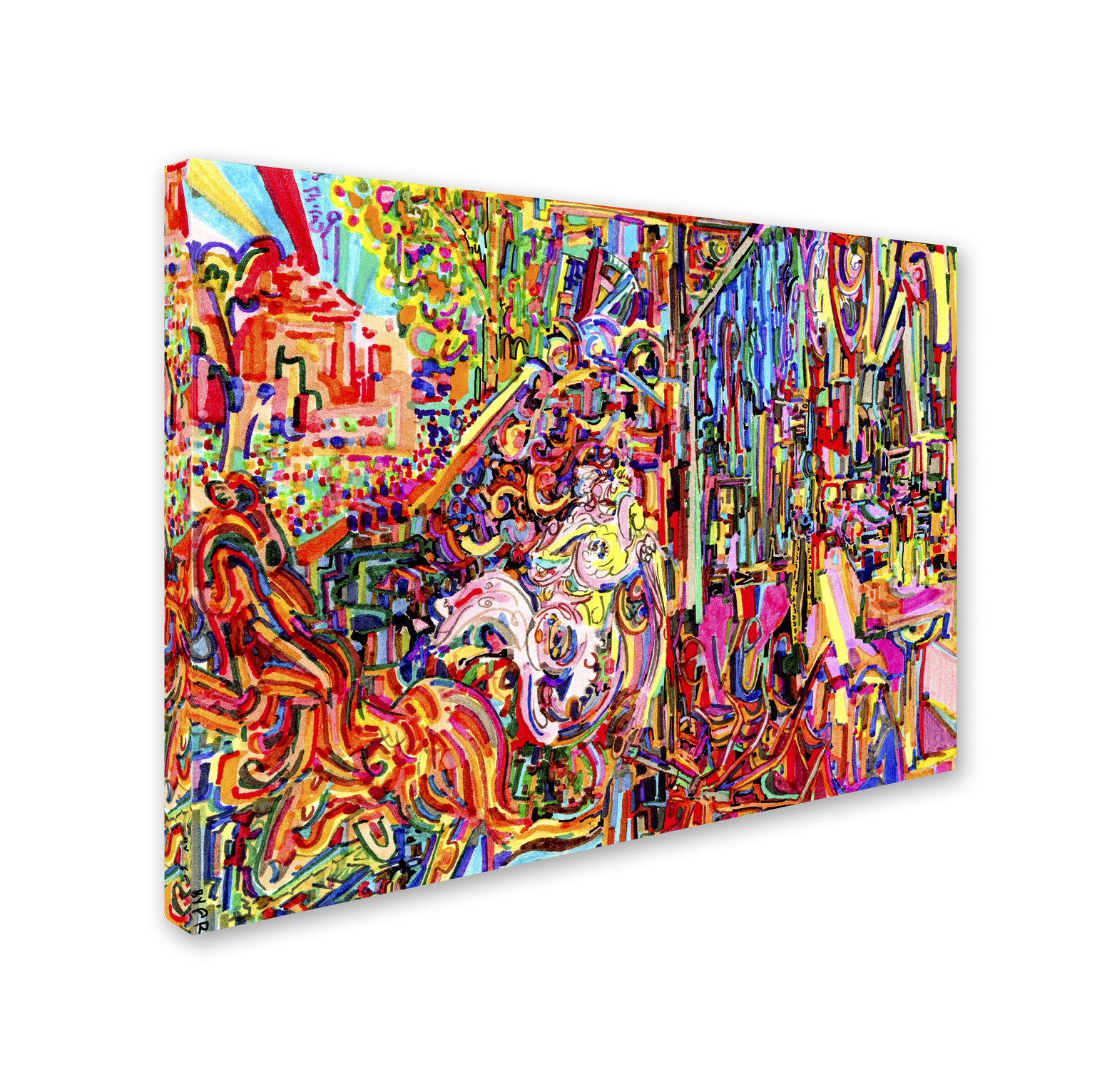 Josh Byer 'Awe Rides A Burning Steed' Canvas Art, 19"x 14 ...