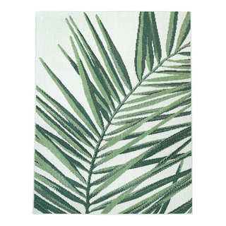 In & Outdoor Rug With Tropical Design, 7'10"x11'2" - Tropical - Outdoor ...
