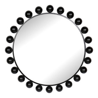 Metal, 42", Round Mirror, Black - Contemporary - Wall Mirrors - by ...